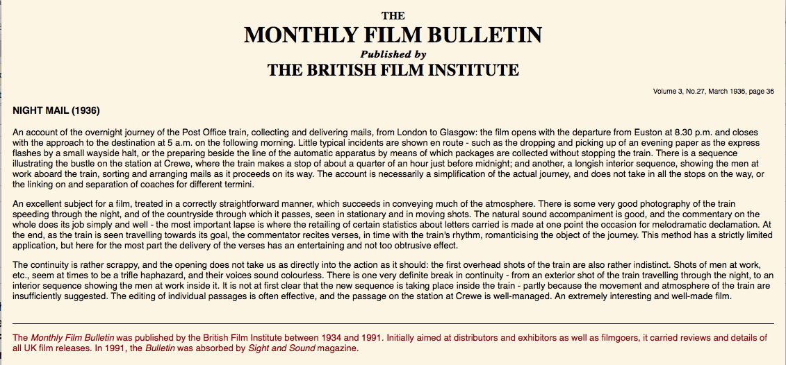 Night Mail - Georgian National Film Center